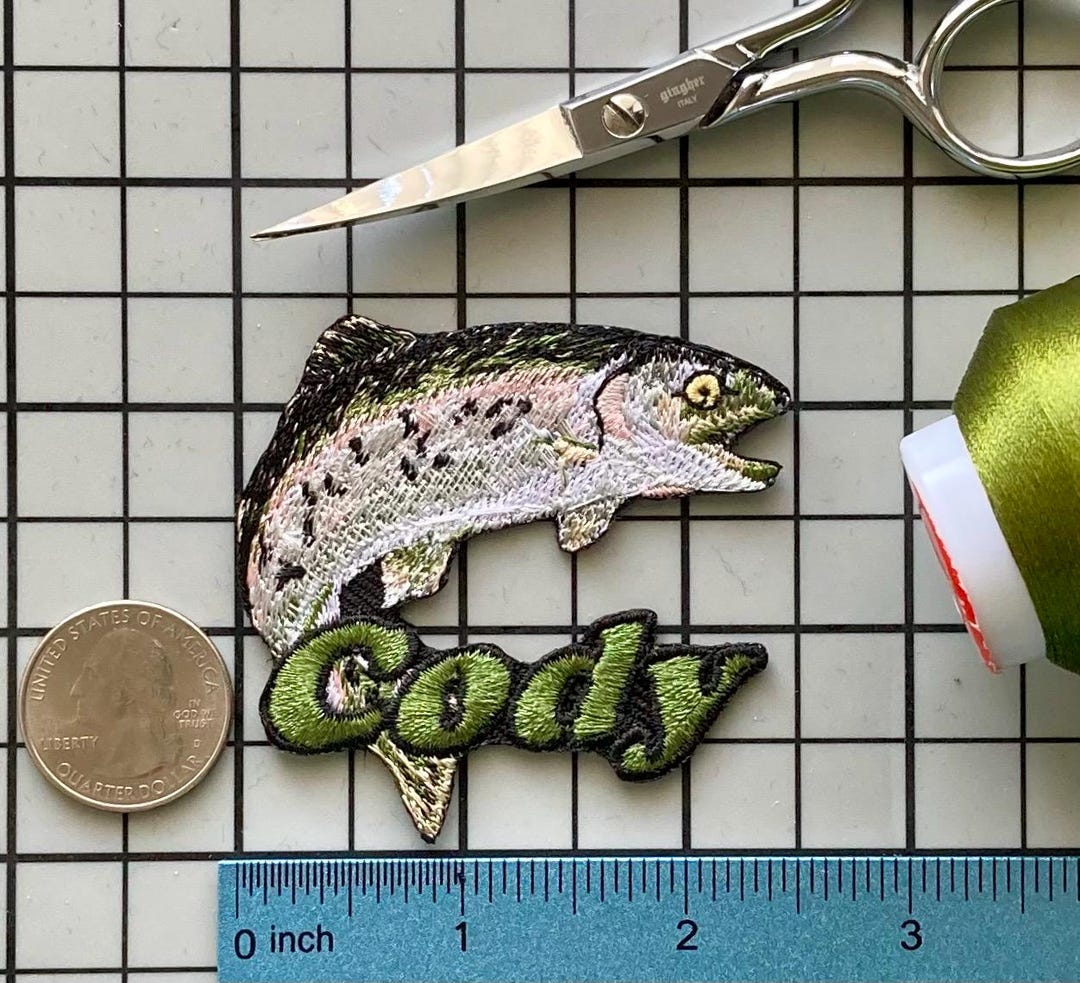 Personalized Rainbow Trout Patch: Custom Embroidered Iron-on Applique ...