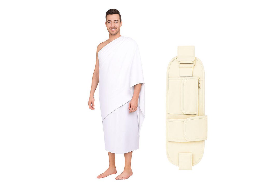 Men’s Ihram Set – Jumbo Cotton, Hajj & Umrah, Nylon Belt With Pockets ...