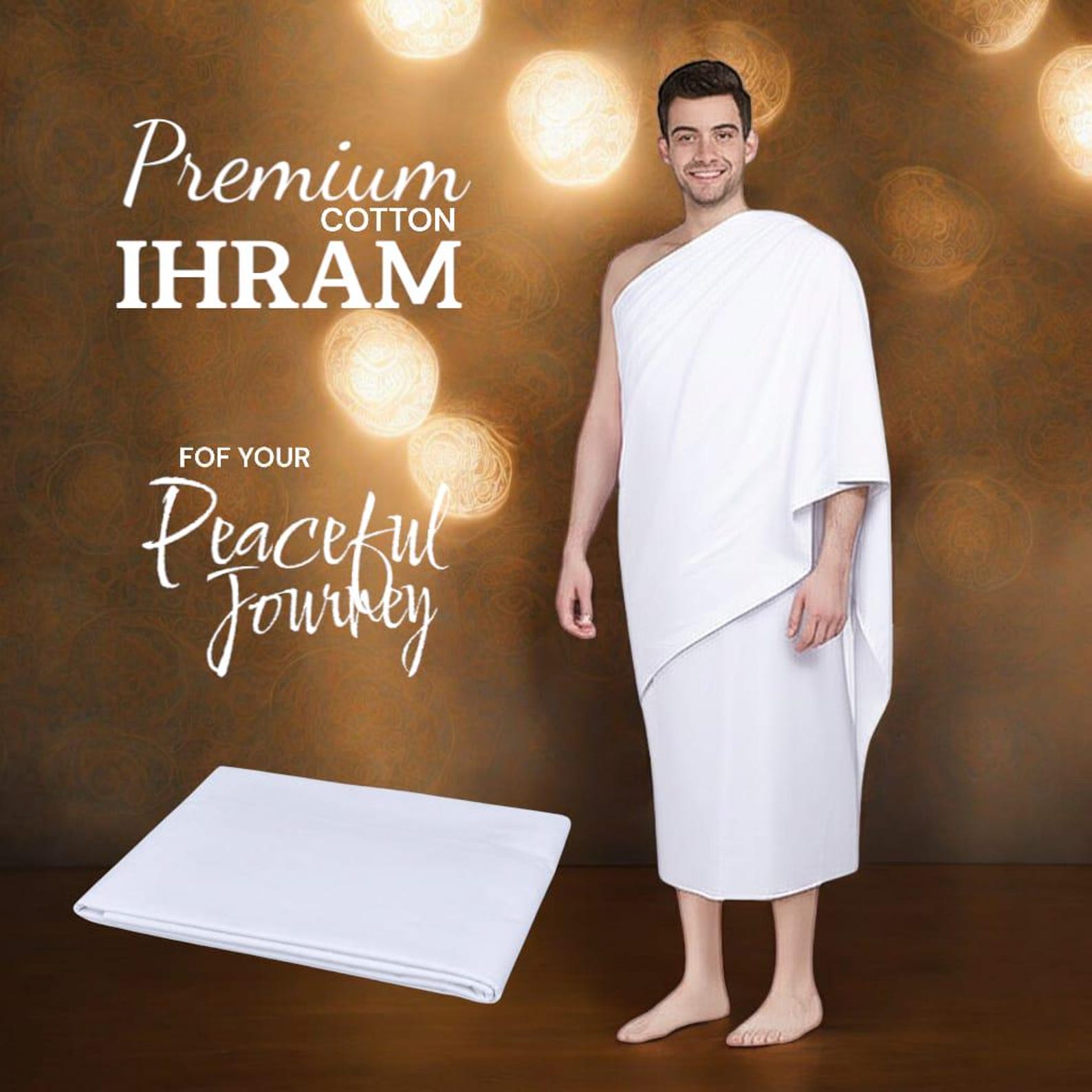 Men's Ihram for Hajj and Umrah, Jumbo 54x97.5", 100% Cotton ...