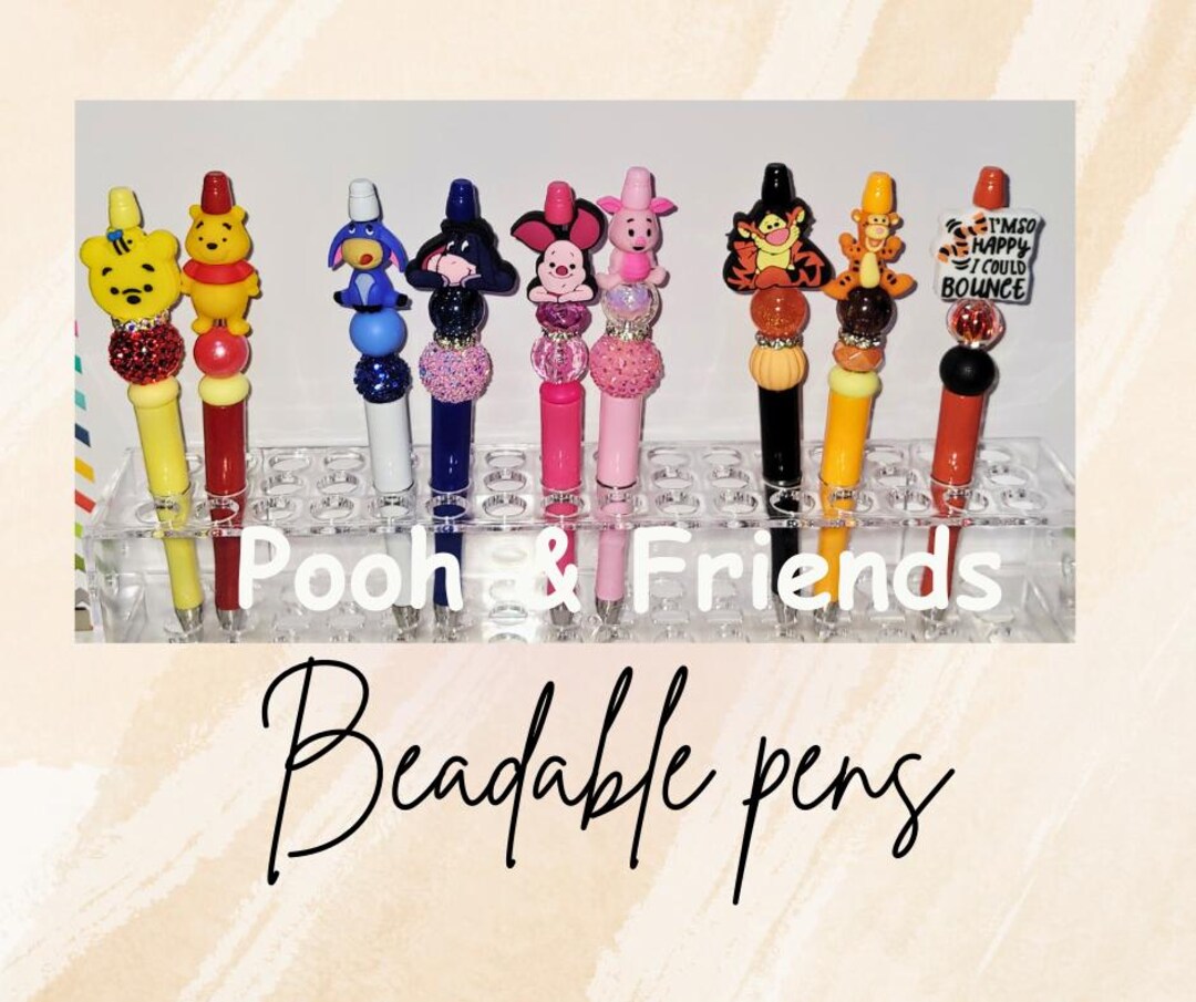 Winnie the Pooh Beadable Pen – Tigger, Piglet, Eeyore Friends Pen, Cute ...