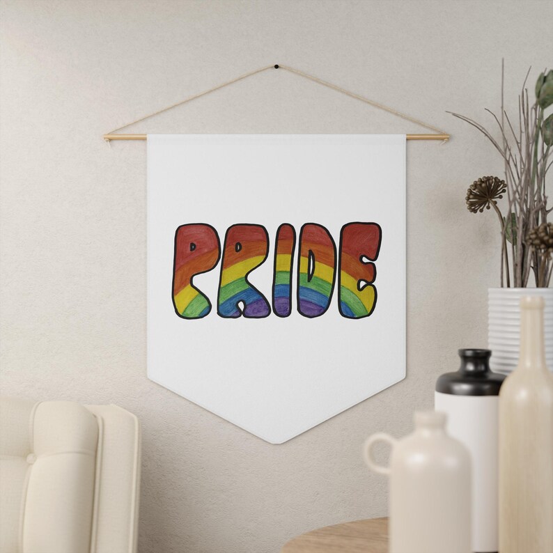 Pride Pennant Banner, Rainbow Room Decor, LGBTQ+ Wall Art, Celebration ...