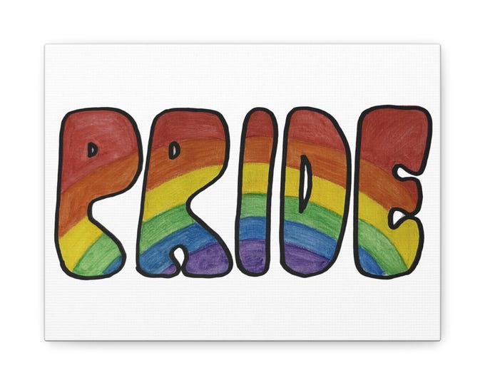 Pride Canvas Wall Art, LGBTQ Decor, Colorful Stretched Canvas, Vibrant ...