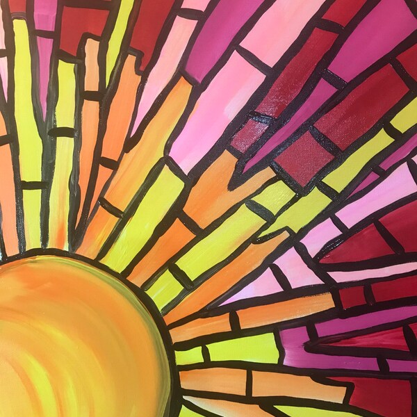 Faux Painted Stained Glass Window - Etsy