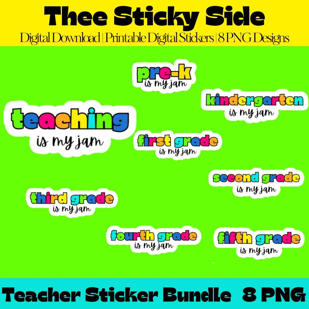 Teacher Grade Level Sticker Bundle: My Jam Pngs (digital Download) - Etsy