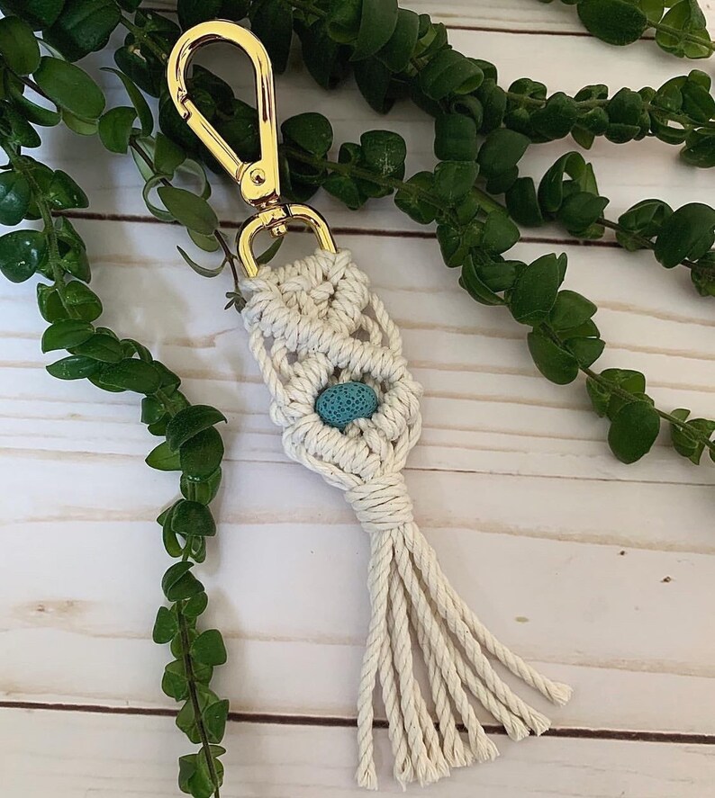 Essential Oil Macrame Keychain Essential Oil Diffuser Purse - Etsy