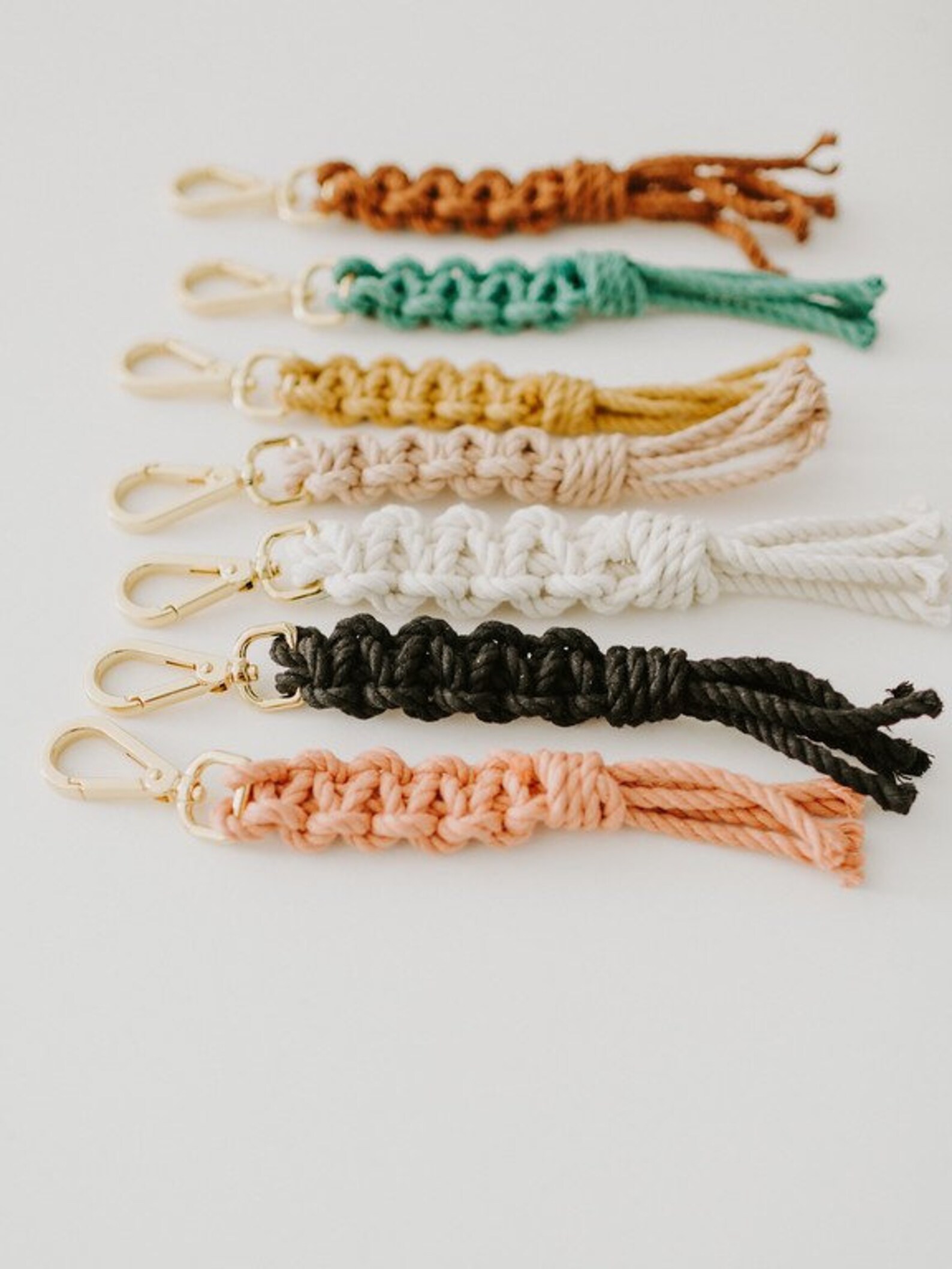 Boho Macrame Keychain Clip Key Fob Purse Tassle Macrame - Etsy