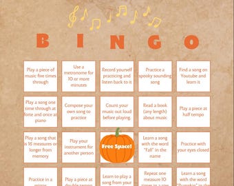 Summer Music Practice Bingo Game for Band Directors, Private Music ...