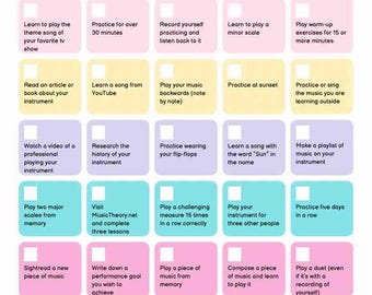 Summer Music Practice Bingo Game for Band Directors, Private Music ...