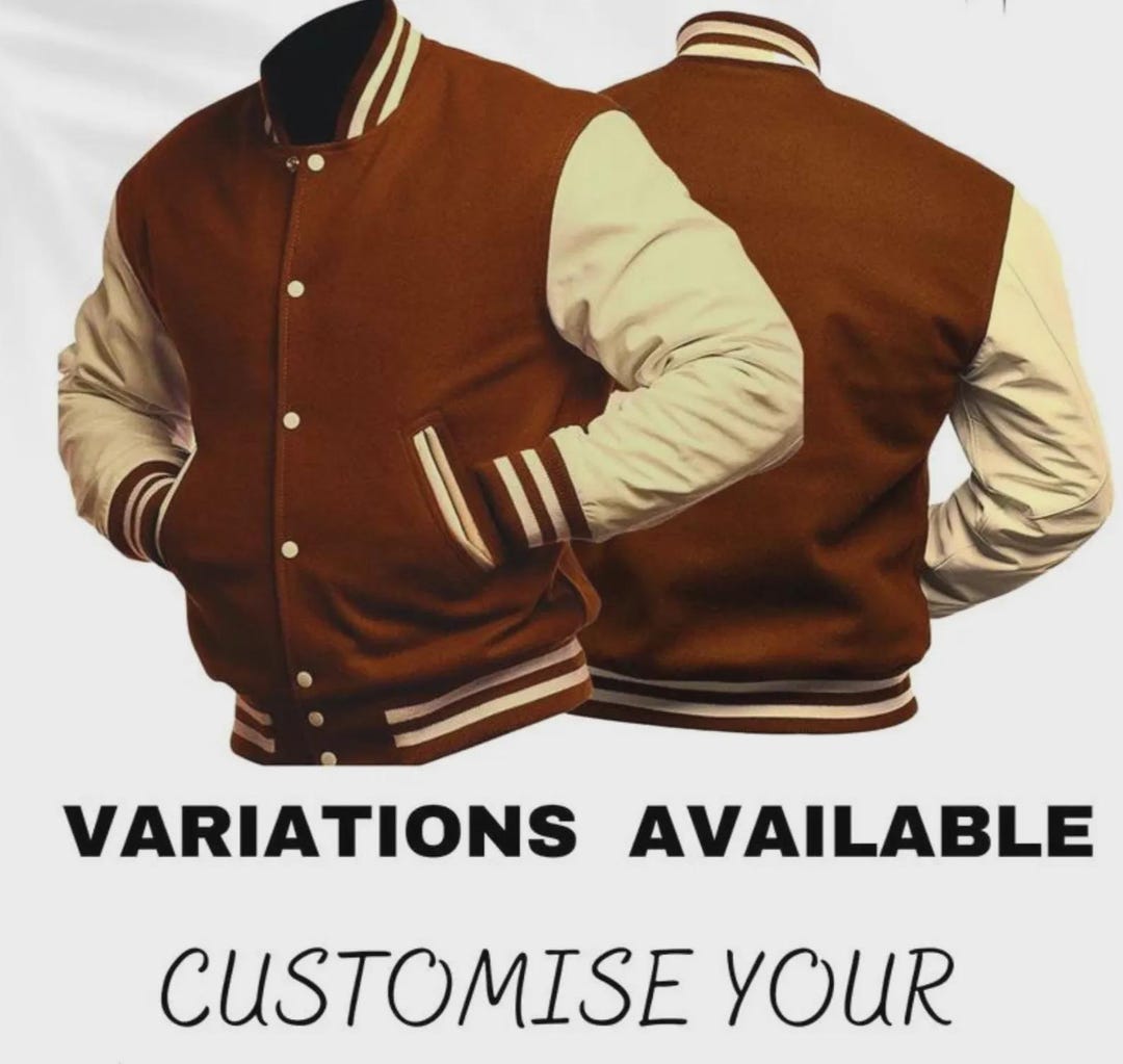 Brown Cream /varsity Jacket /bomber Jacket/baseball Jacket/letterman ...