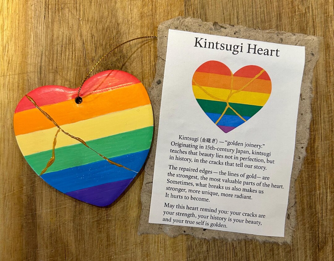 LGBTQIA + Regenbogen Kintsugi Keramik Herz Geschenk - Etsy.de