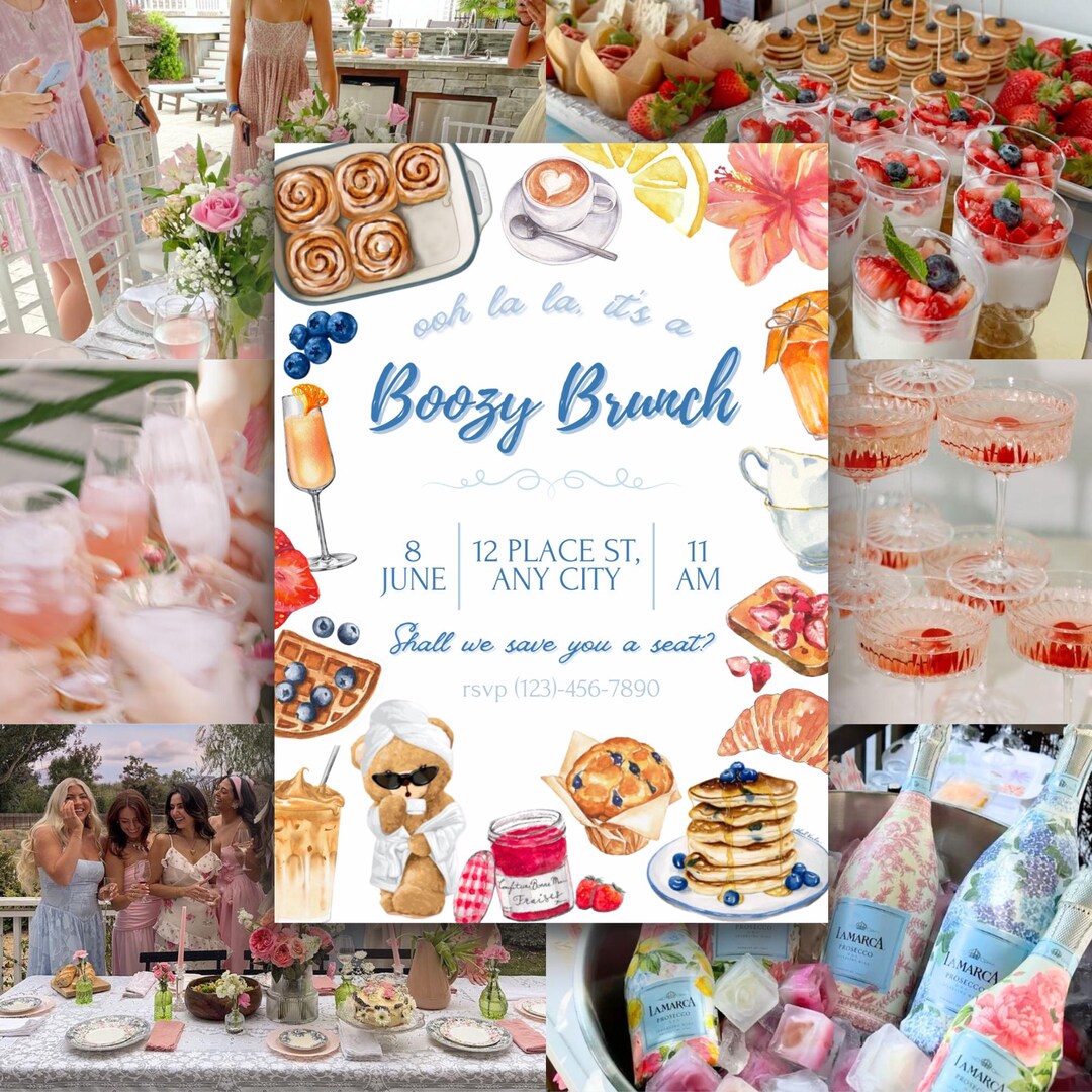 Editable Boozy Brunch Invitation - Etsy