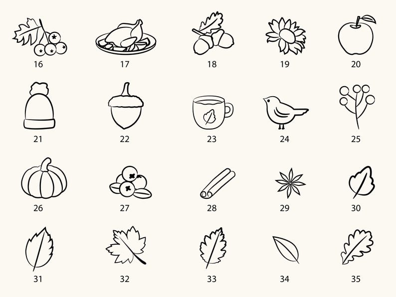 Hand Drawn Autumn Clipart Bundle SVG and PNG. Cozy Fall Doodles ...