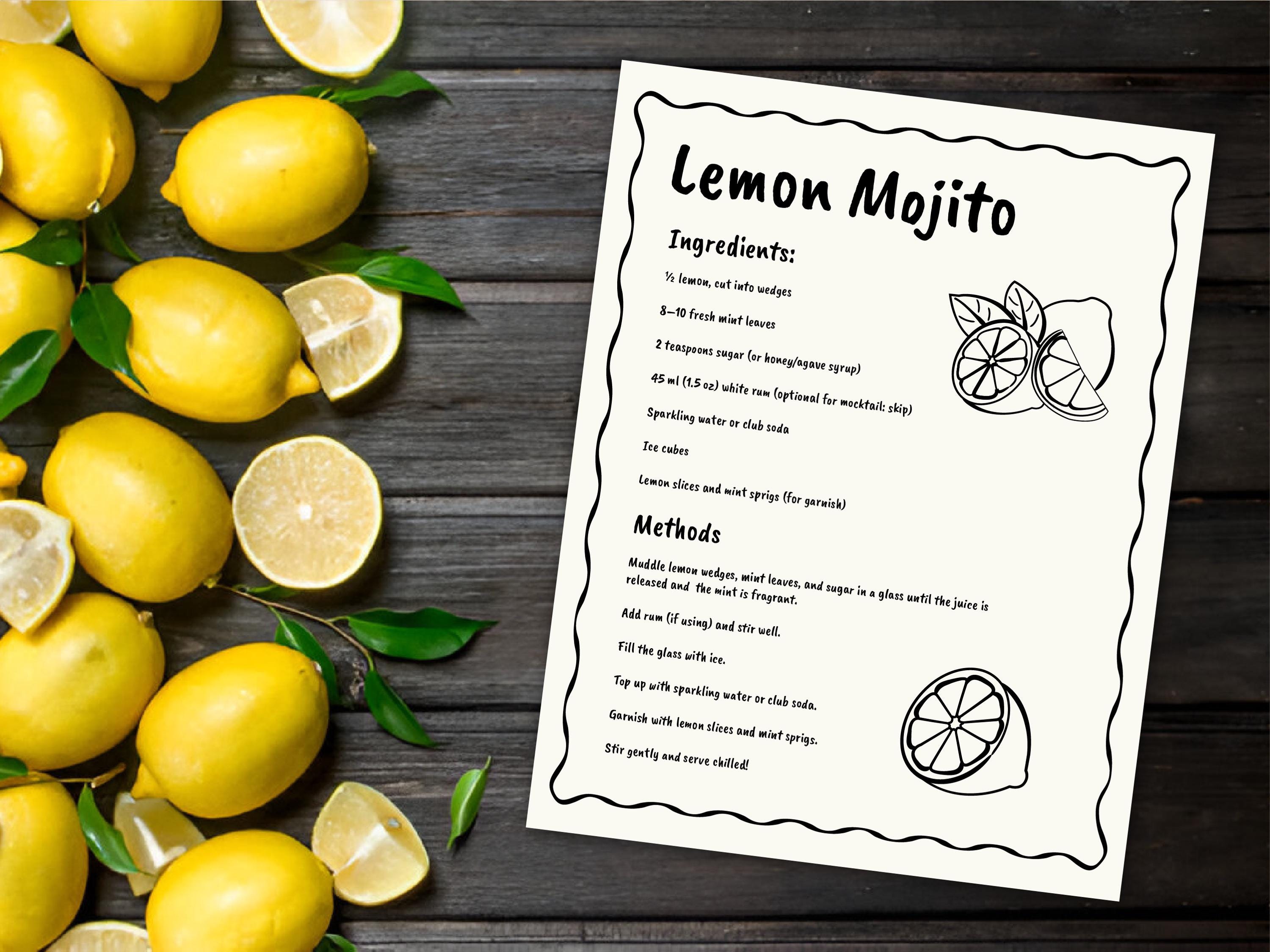 Lemon Doodles SVG PNG Clipart Bundle: Hand-drawn Citrus Illustrations ...