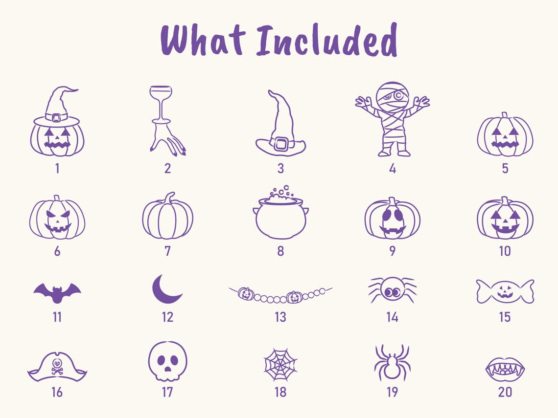 Halloween Doodle Clipart Bundle: Hand-drawn Spooky Icons in SVG and PNG ...
