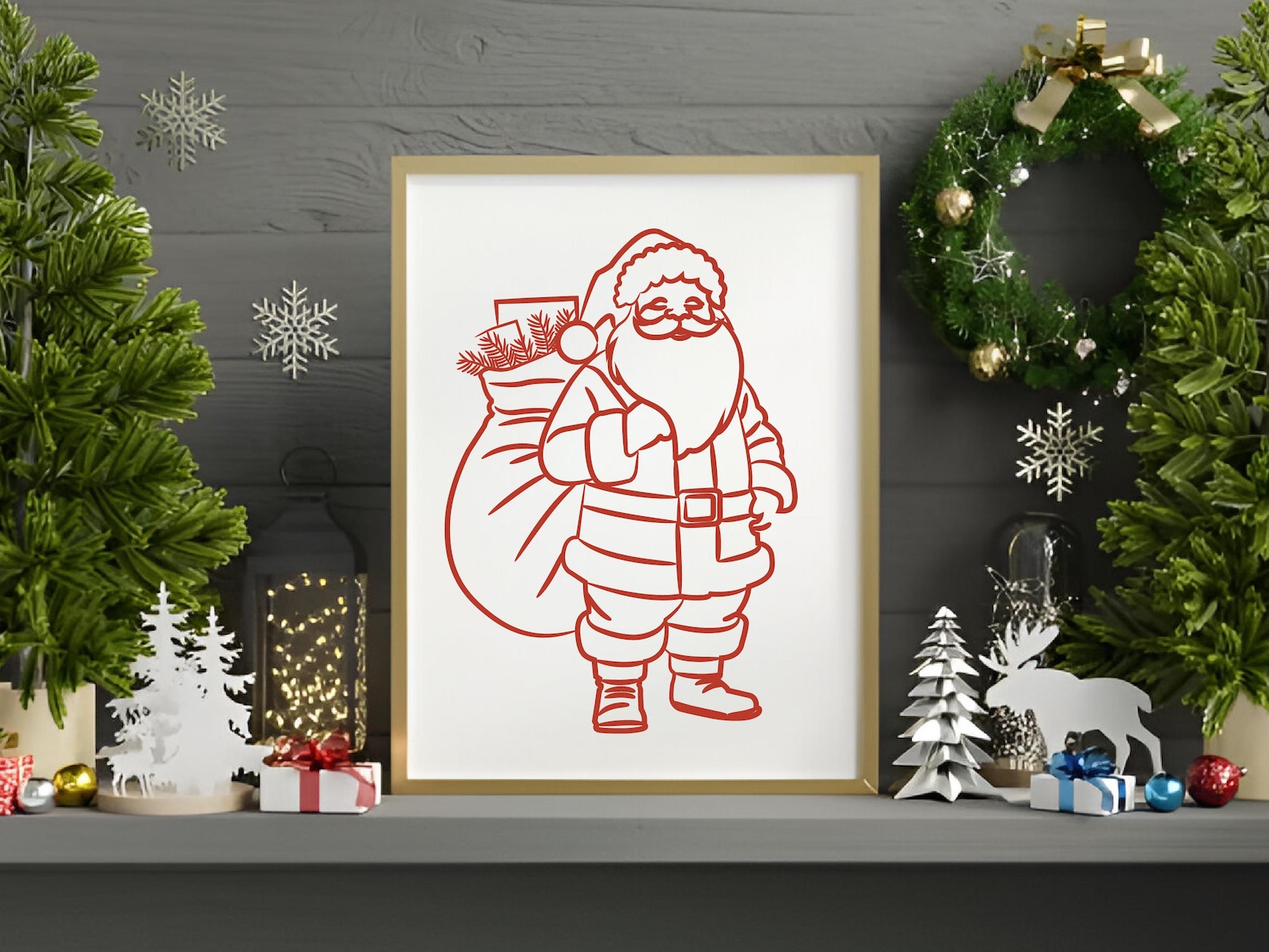 Santa Claus Clipart Bundle: Hand-drawn Christmas Doodles in SVG and PNG ...