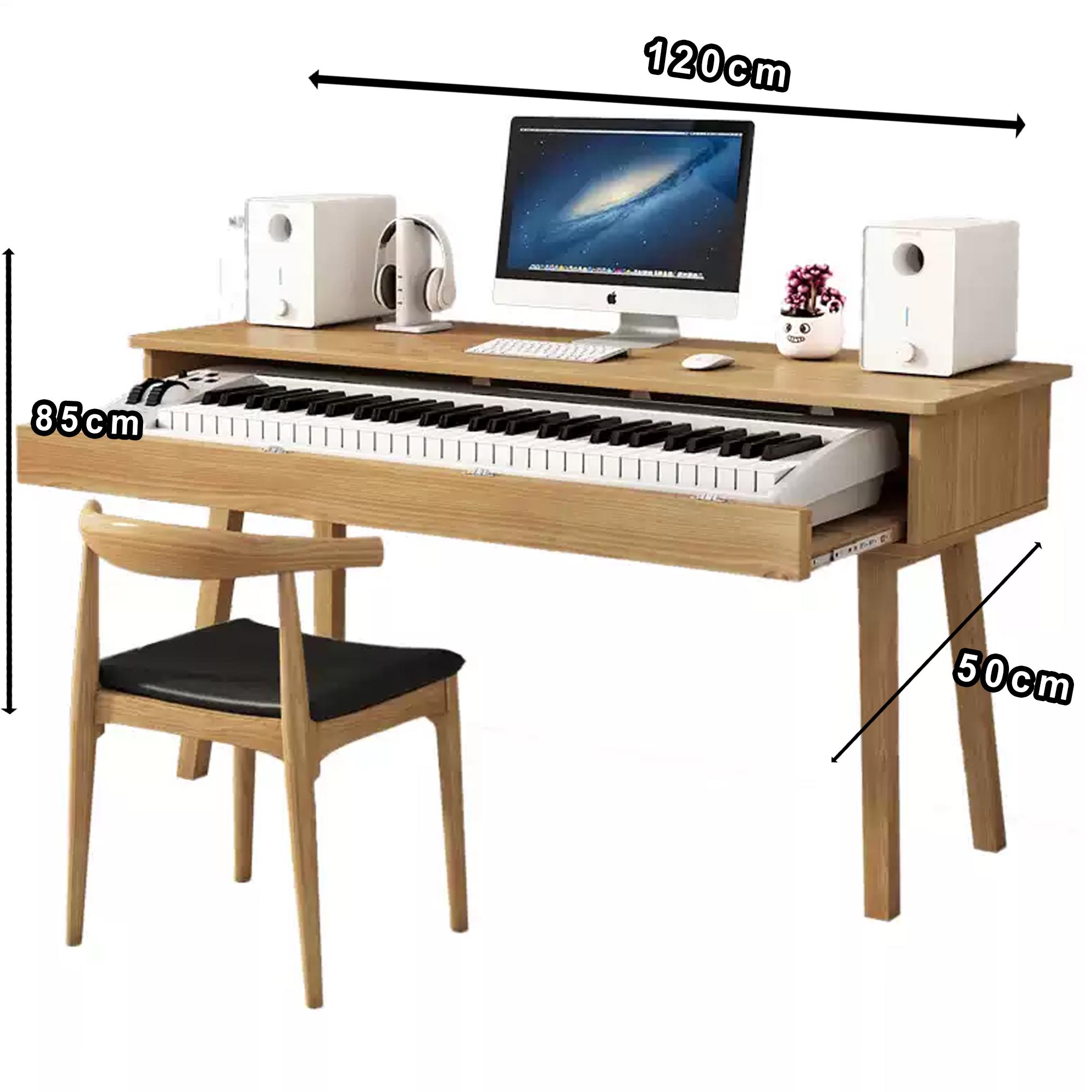 Solid Wood Music Workstation – Electric Piano Table, Recording Studio ...