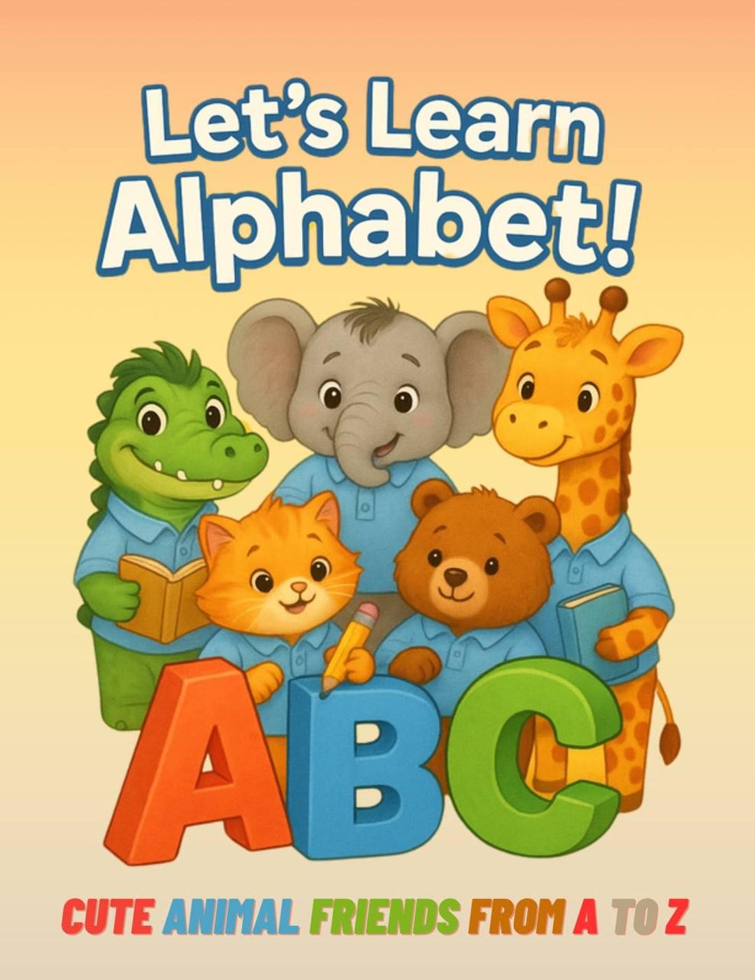 Let’s Learn Alphabet! — Fun Animal ABC Coloring Book for Kids (A–Z) - Etsy