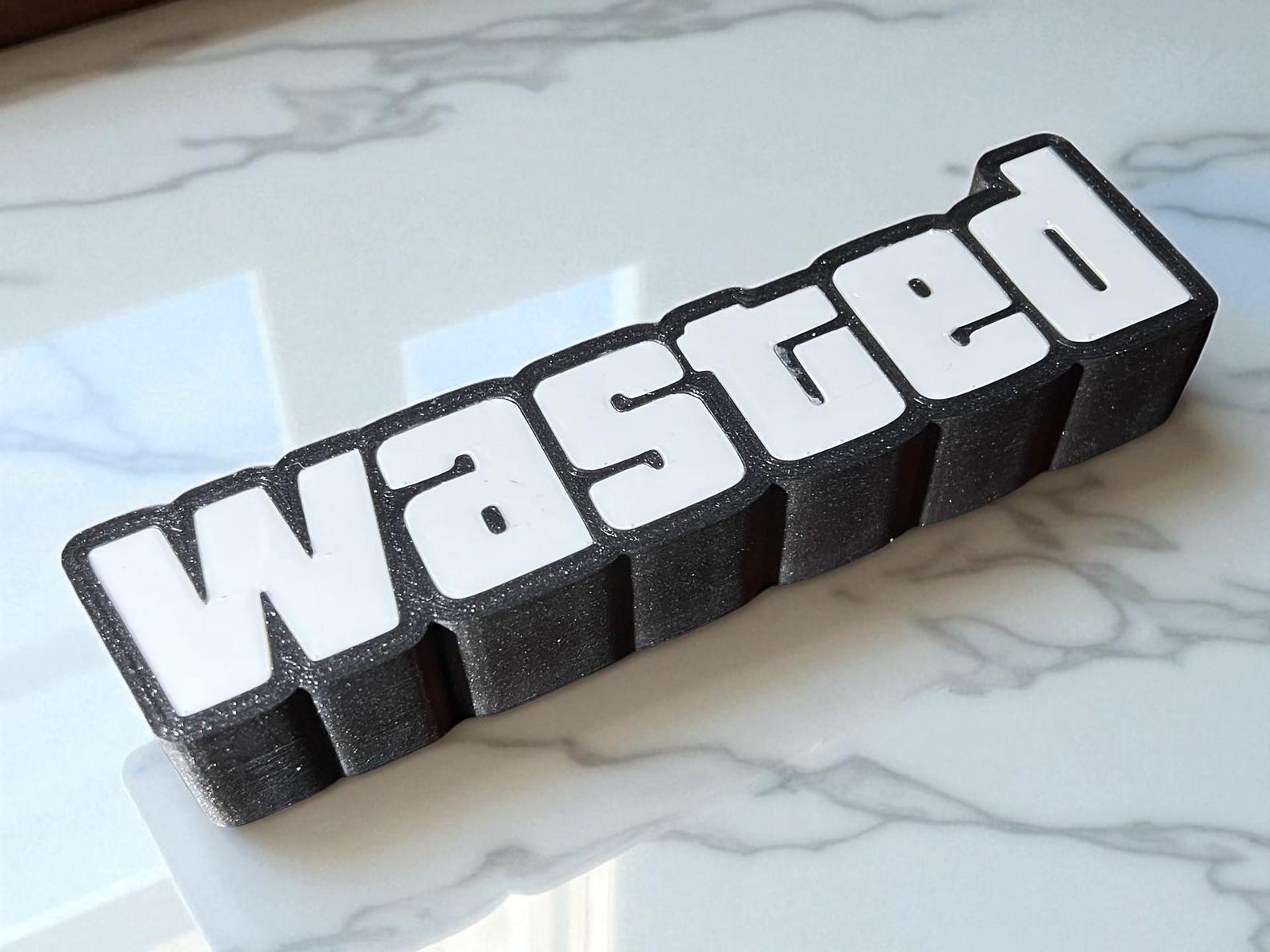 WASTED Sign STL File: 3D Printable Gaming Desk Decor - Etsy