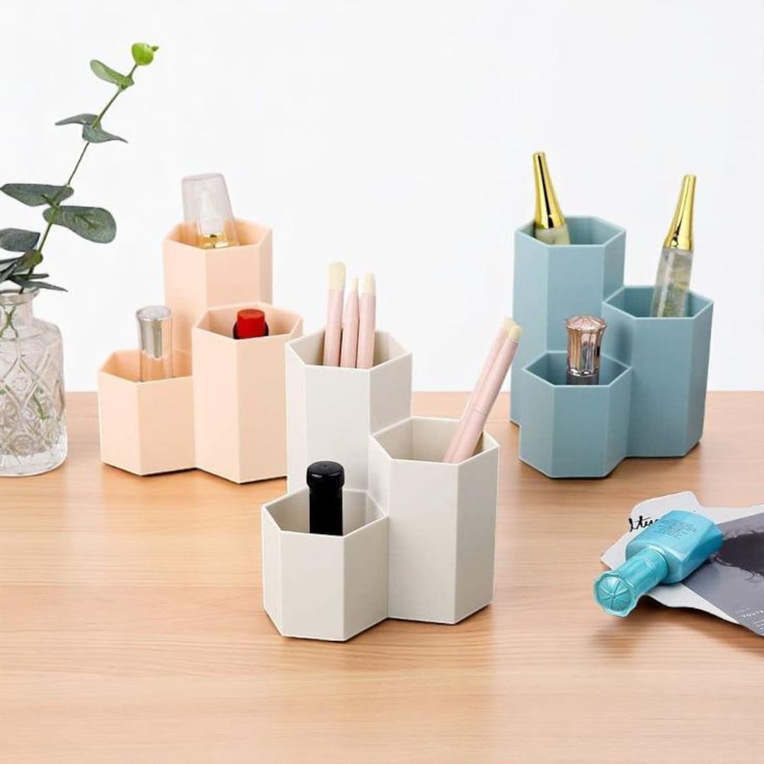 Hexagonal Pen Holder STL – 3D Printable Pencil Organizer for Desk ...