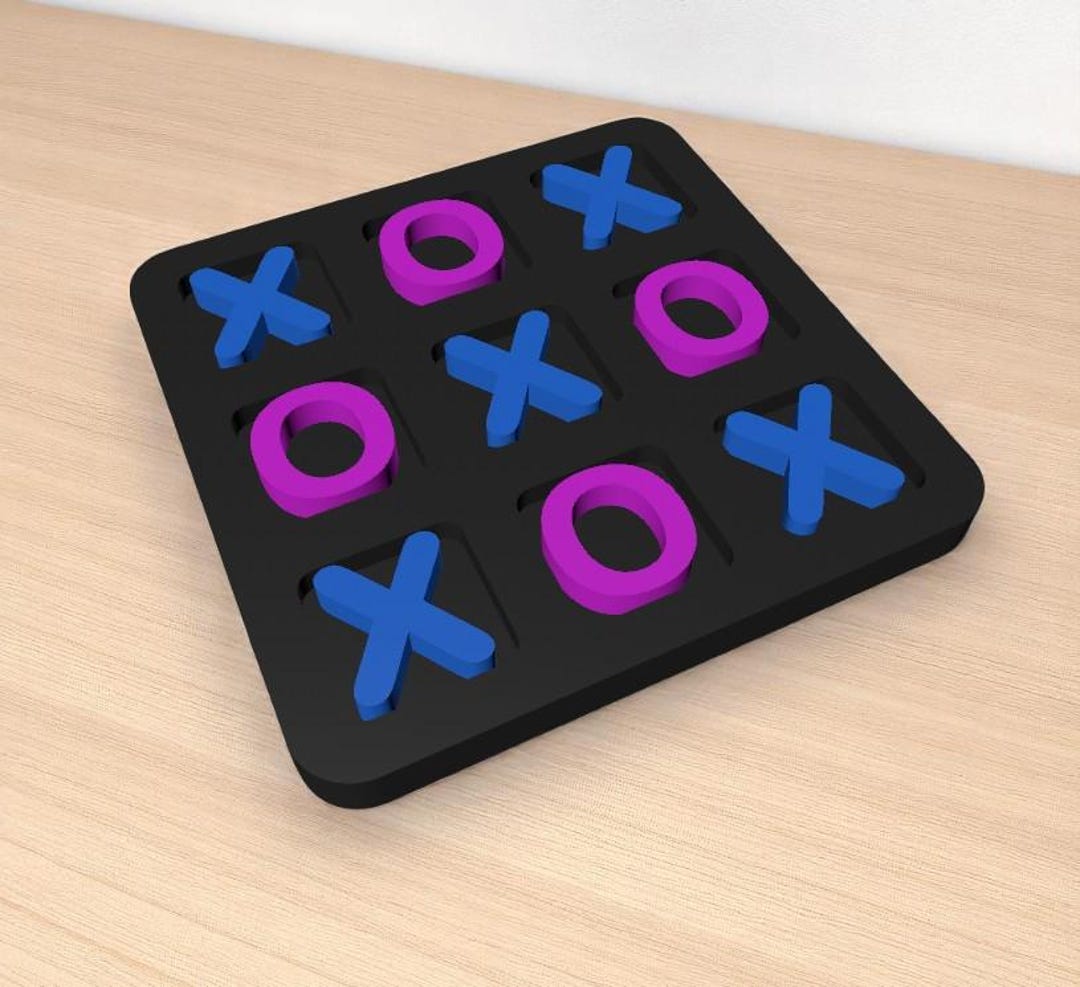 Tic Tac Toe XO Game STL File | 3D Printable Board Game | Fun Family ...