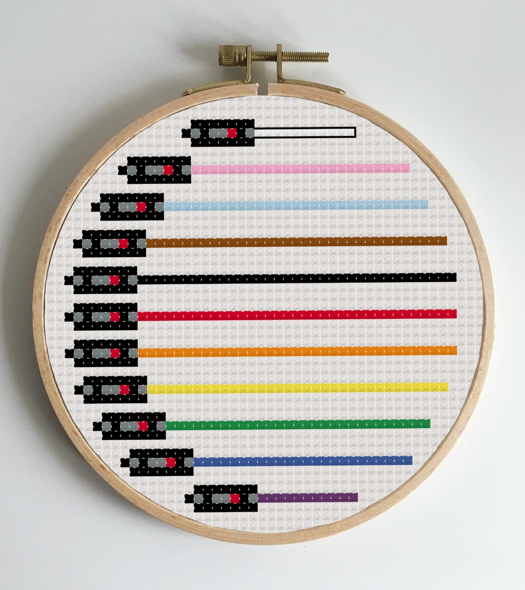 Mini Progress Flag Lightsabers Cross Stitch Pattern, Instant Download ...