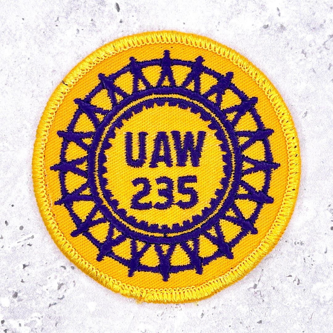 Vintage UAW 235 Patch • 80s United Auto Workers Union Detroit MI • Iron ...