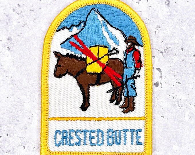 Vintage Crested Butte Patch • Colorado Skiing Ski Resort Miner • Iron ...