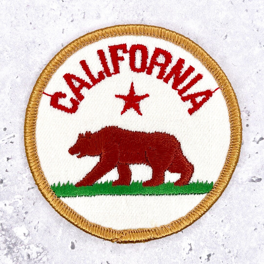 Vintage California Patch • State Flag Travel Souvenir Bear Iron-on 3 ...