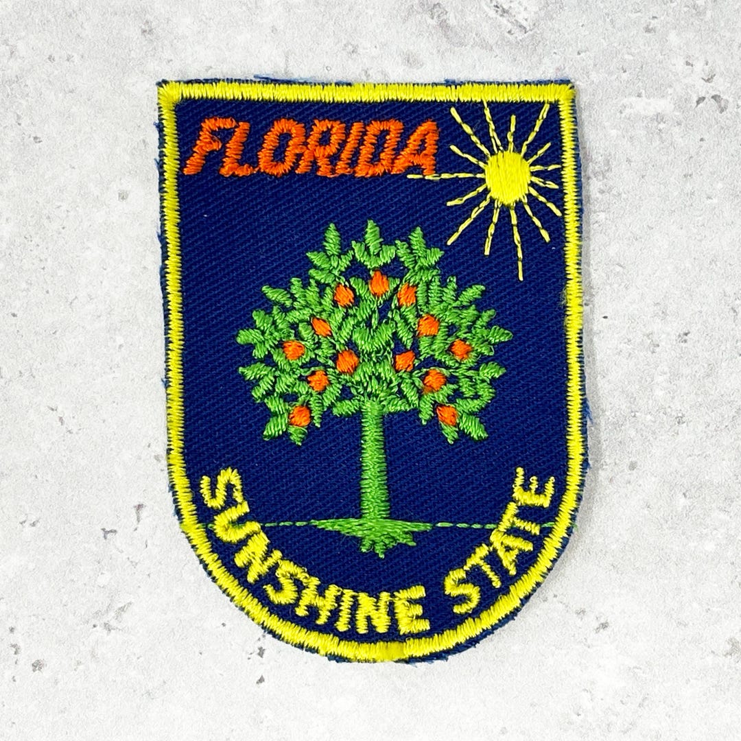Vintage Florida State Patch 80s Travel Tourist Souvenir Sew-on Sunshine ...