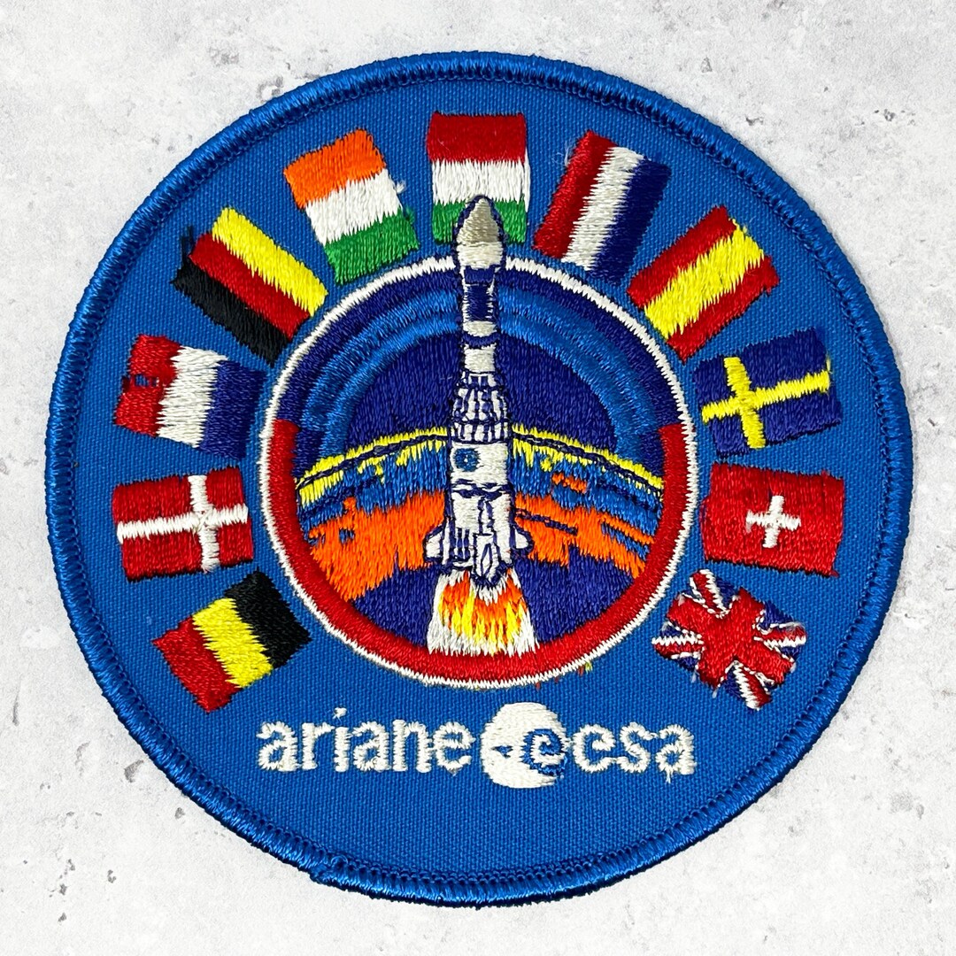 Vintage Ariane ESA Patch • 80s/90s European Space Agency • Rocket ...