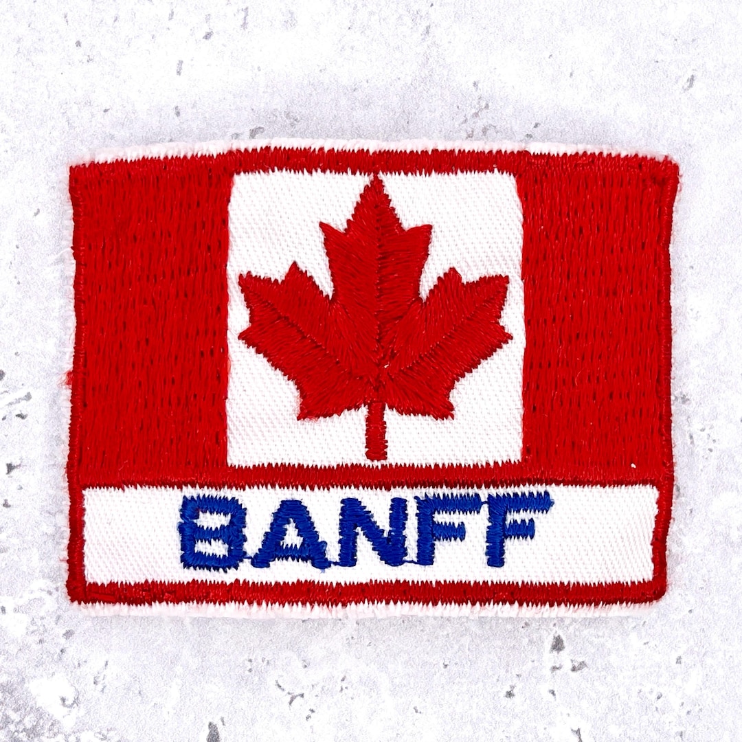 Vintage Banff Canada Patch • National Park Maple Leaf Flag • Iron-on ...