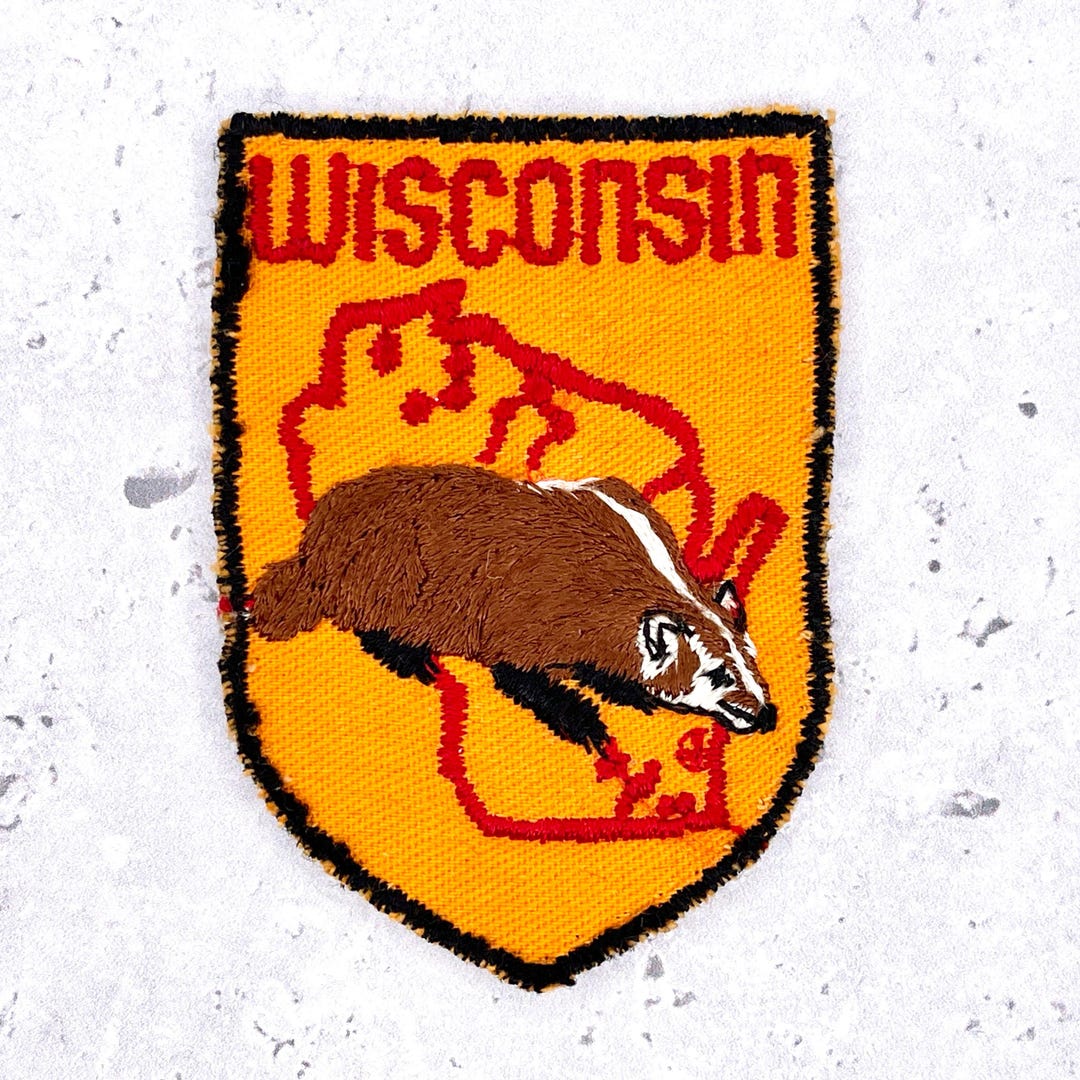 Vintage Wisconsin Patch • State Badger Travel Souvenir • Sew-on Badge ...