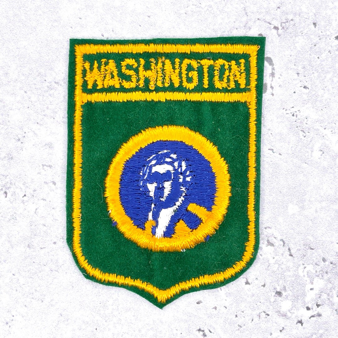 Vintage Washington Patch • State Flag Seal Travel Souvenir • Iron-on ...