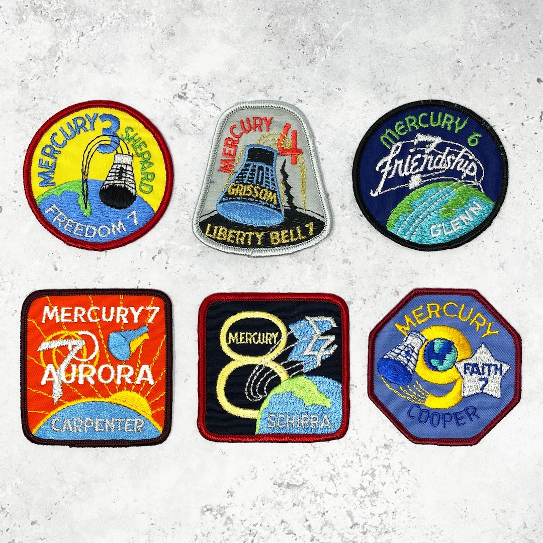 Vintage NASA Mercury Patch Set of 6 Space Mission Astronaut Patches ...