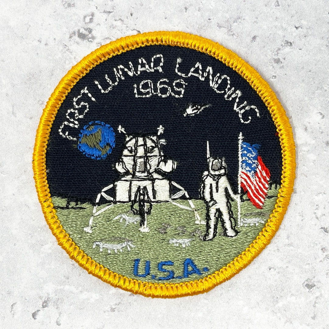 Vintage First Lunar Landing Patch 80s 90s NASA Moon Astronaut 1969 3" - Etsy
