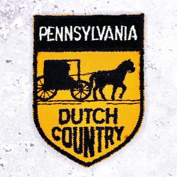 Vintage Pennsylvania Dutch Country Patch • Amish Hors… - Gem
