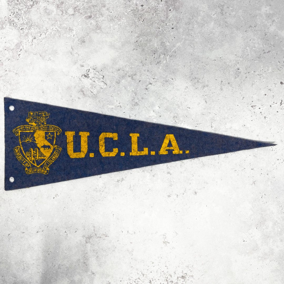 Vintage UCLA Mini Pennant 60s Felt NCAA College Dorm Decor Graduation ...