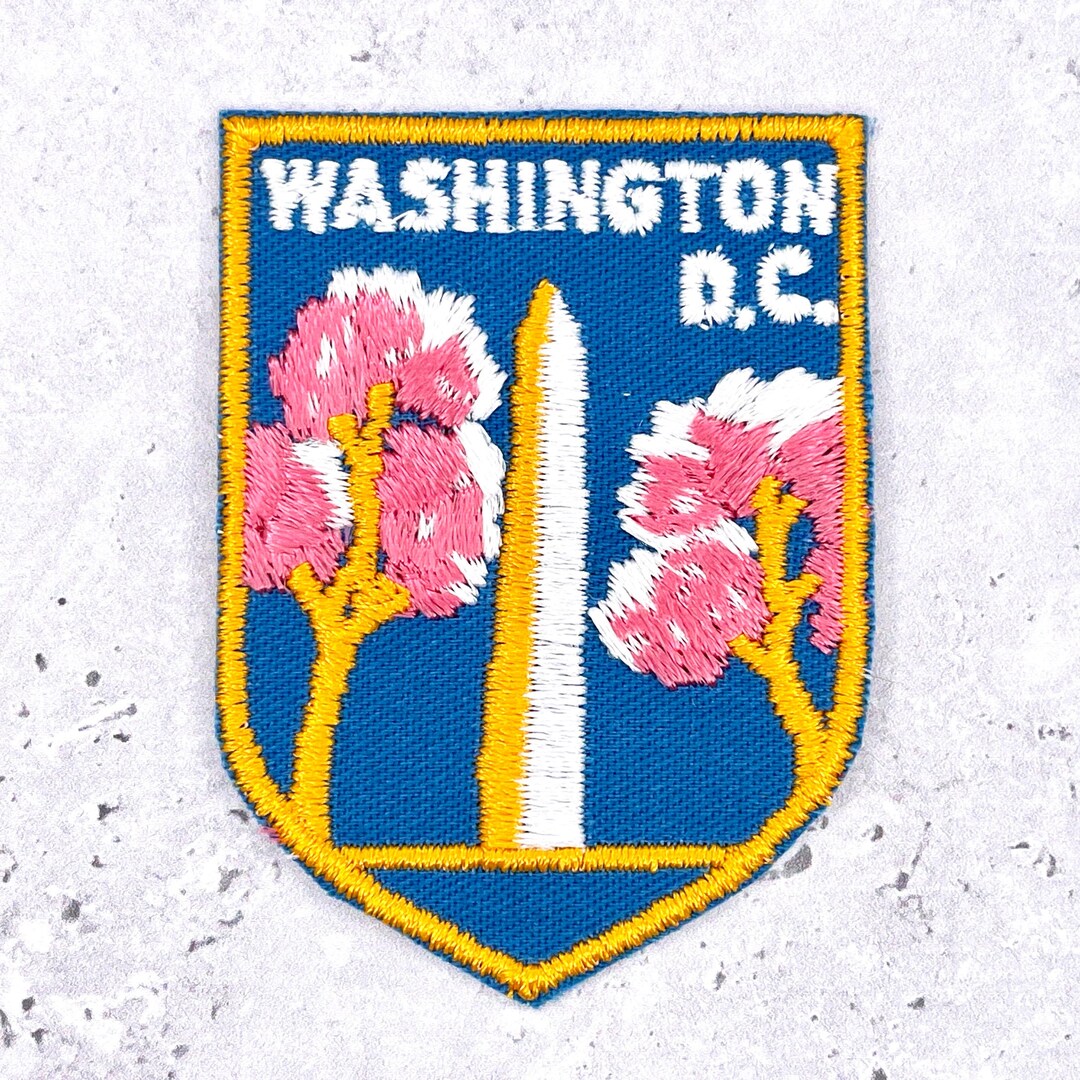 Vintage Washington DC Patch • 80s Monument Cherry Blossoms • Travel ...