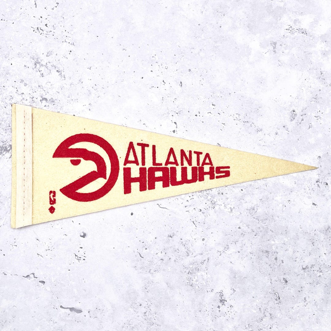 Vintage Atlanta Hawks Mini Pennant • 70s NBA Basketball Felt Flag • 9.5 ...