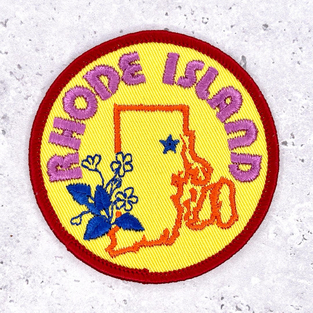 Vintage Rhode Island Patch • State Flower Travel Souvenir Iron-on Badge ...