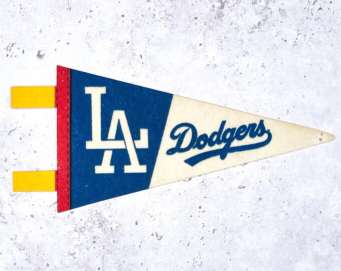 Vintage Los Angeles Dodgers Mini Pennant • 70s MLB Felt Baseball Decor ...