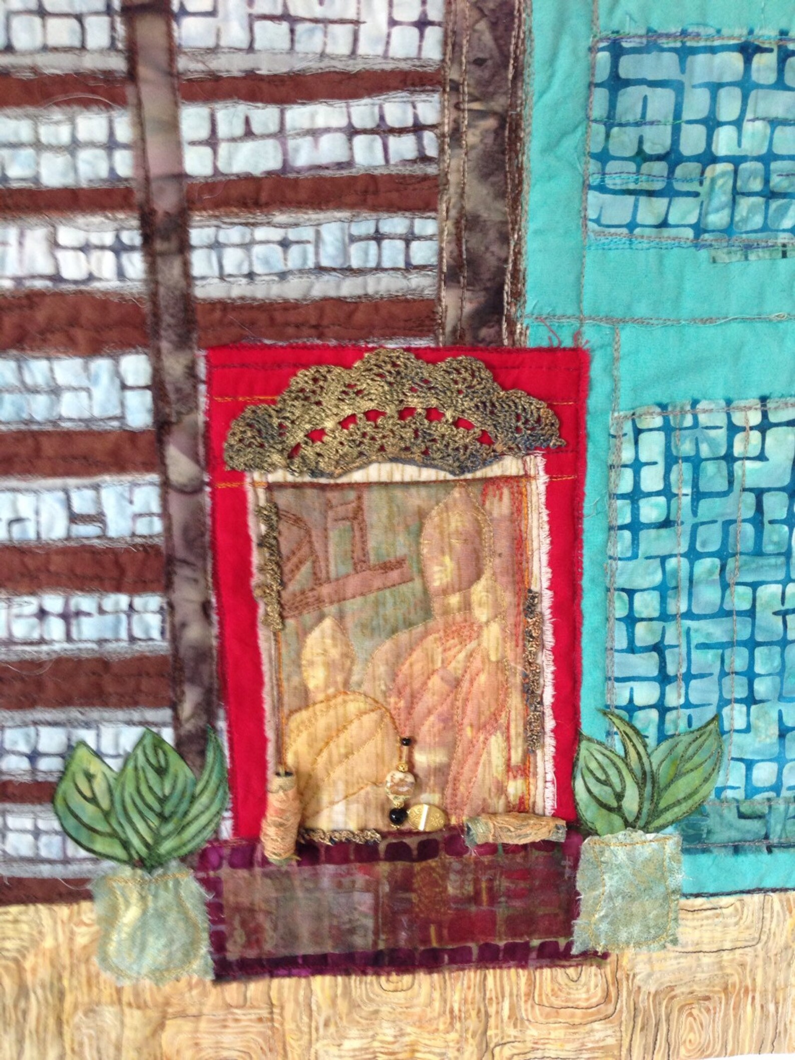 Batik Art Quilt, Quilted Wall Art, Asian Inspired Art, Abstract Fiber ...