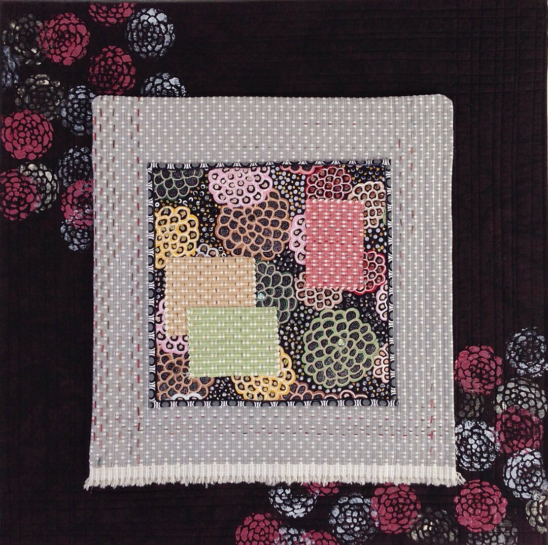 Small Art Quilt, Abstract Mixed Media, Fiber Art, Modern Home Decor ...