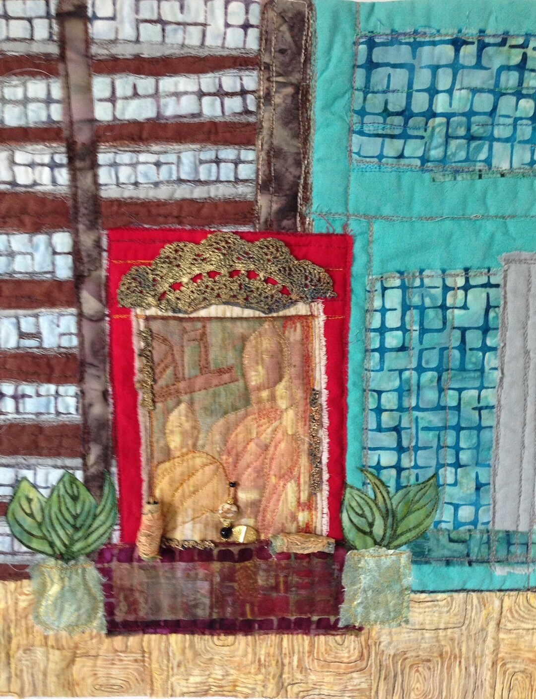 Batik Art Quilt, Quilted Wall Art, Asian Inspired Art, Abstract Fiber ...