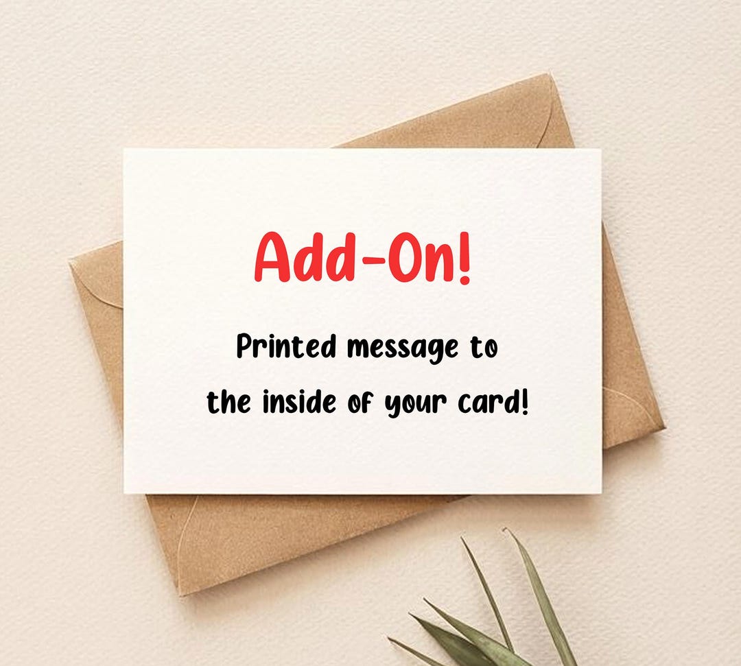 Personalized Message Inside Card, Custom Text Add-on - Etsy