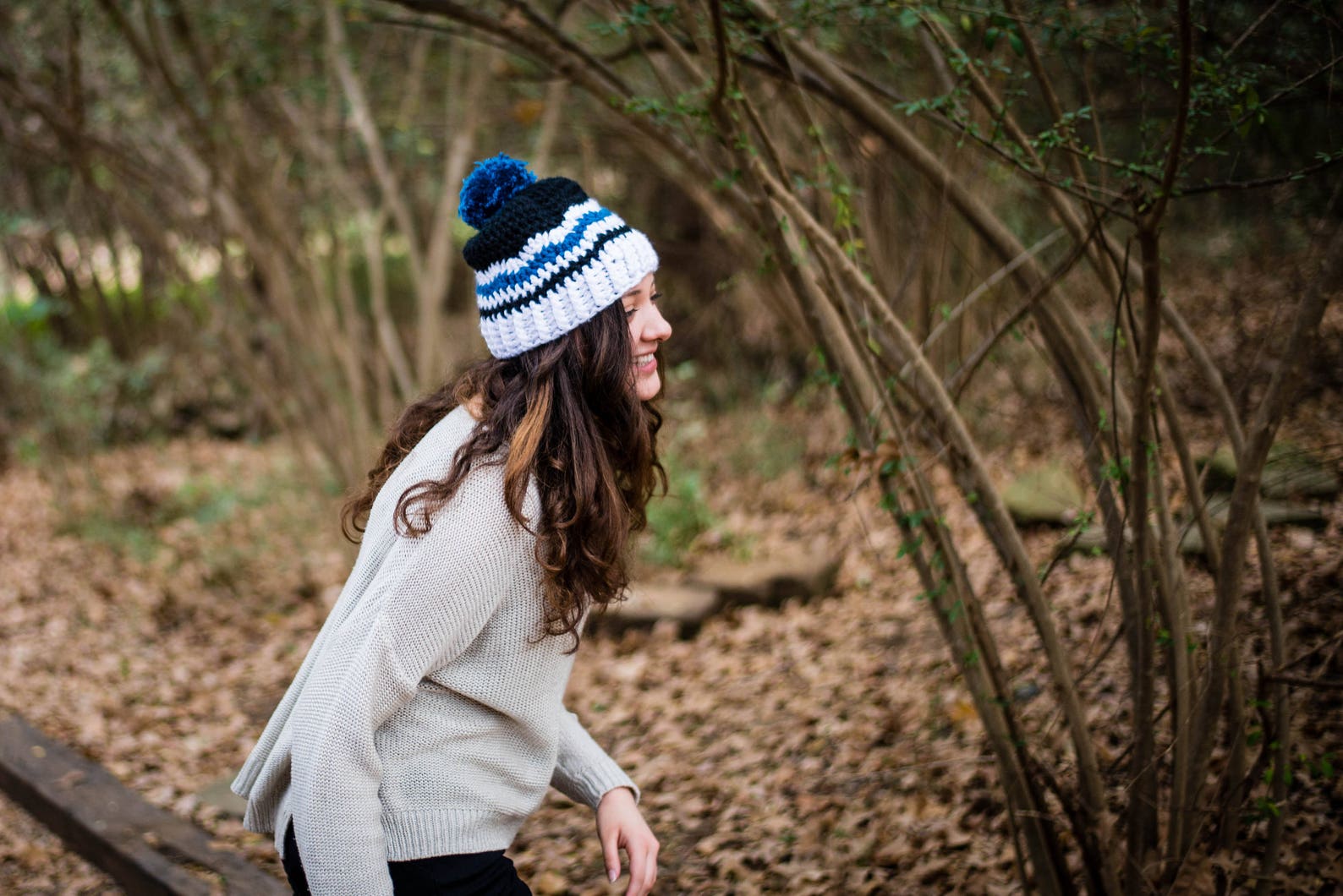 Pom-pom Hat Blue Ridge Black Christmas Gifts/ Fall Fashion - Etsy