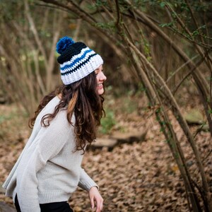 Pom-pom Hat Blue Ridge Black Christmas Gifts/ Fall Fashion - Etsy