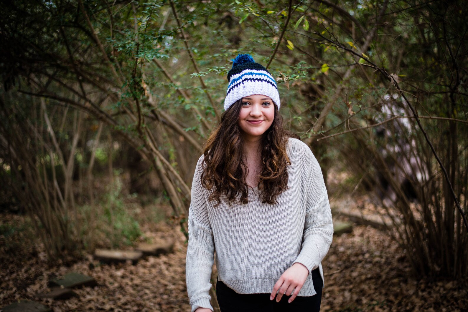 Pom-pom Hat Blue Ridge Black Christmas Gifts/ Fall Fashion - Etsy