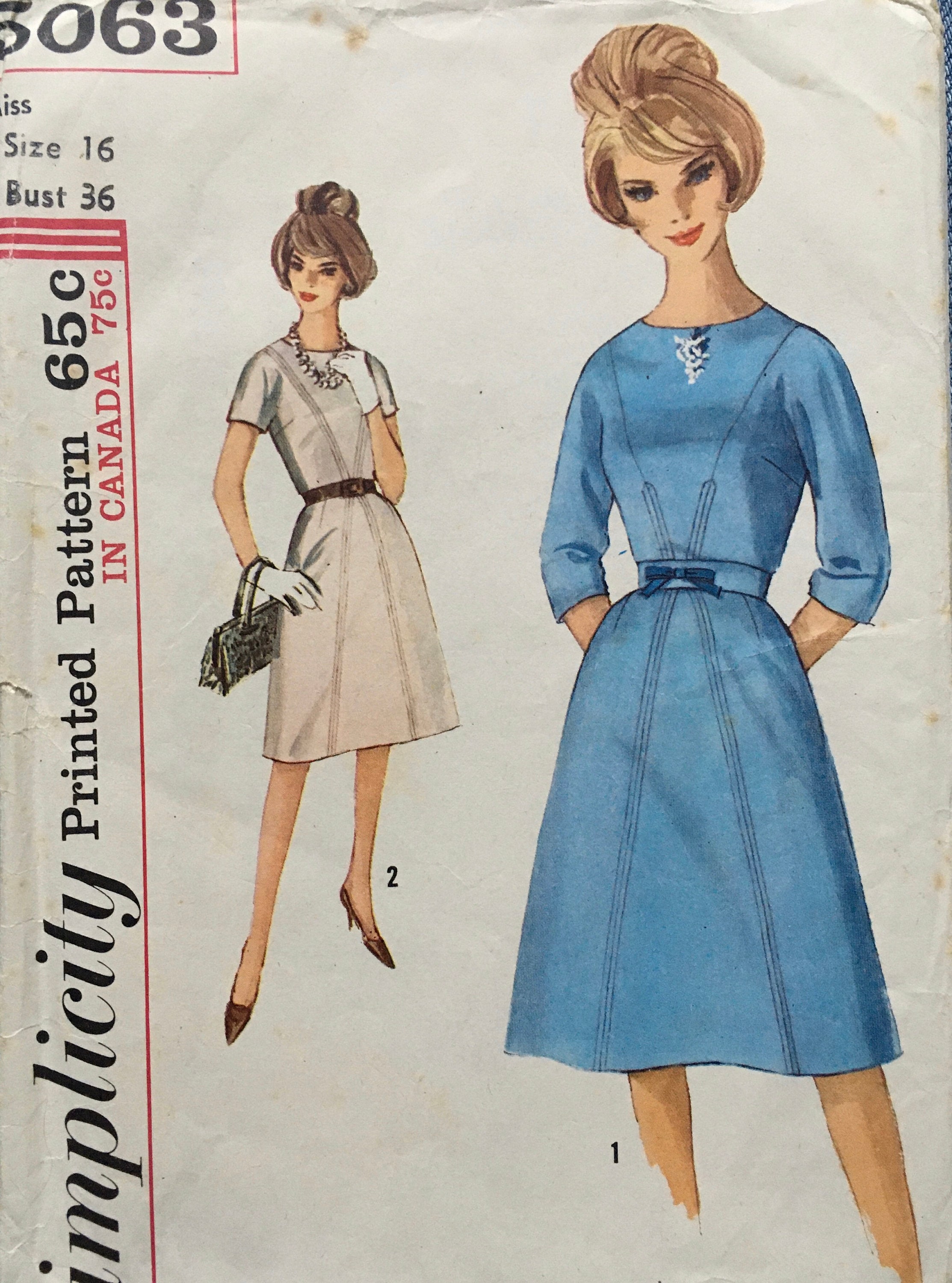 Vintage Simplicity Jackie O Style Dress Pattern 5036 Uncut - Etsy