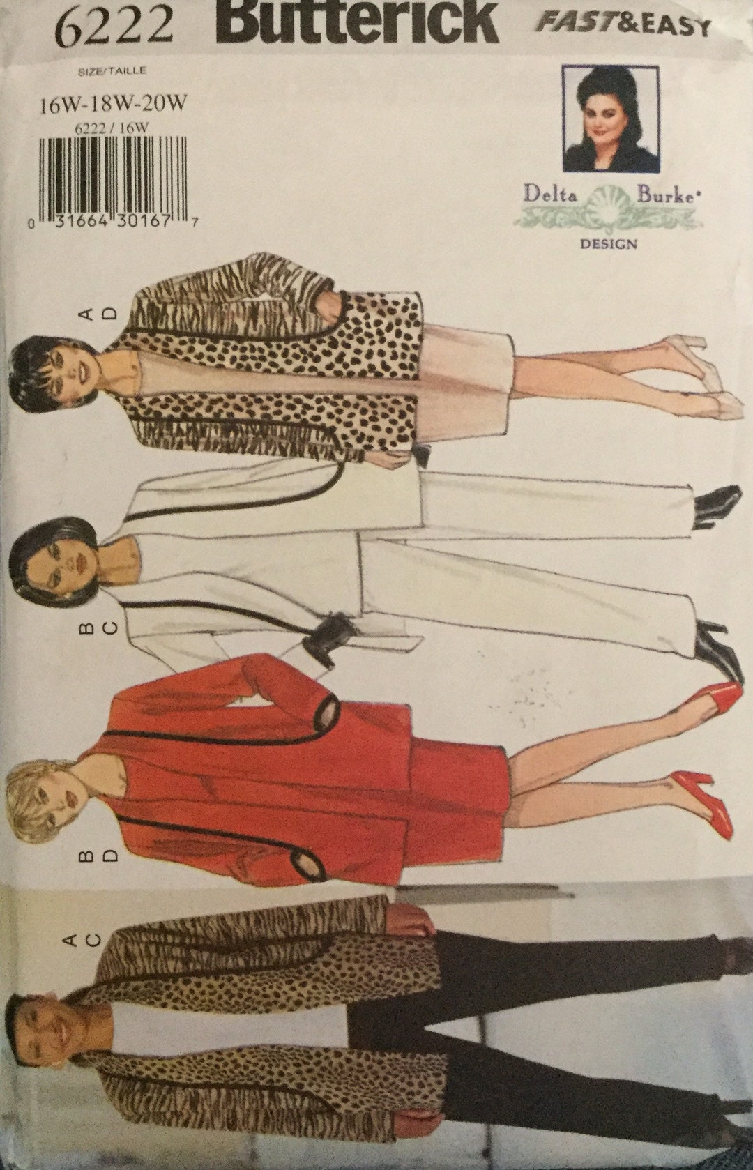 Vintage Butterick Plus Size Pattern 6222 Part of the Delta Burke Design ...